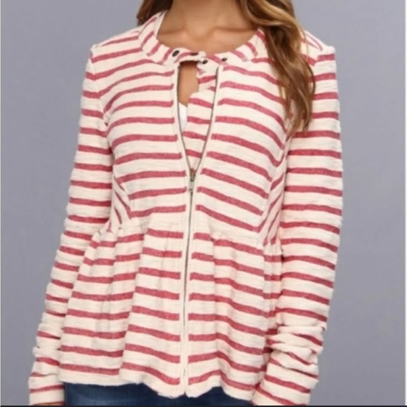 Free People | Jackets & Coats | Free People Red And Cream Blazer | Poshmark